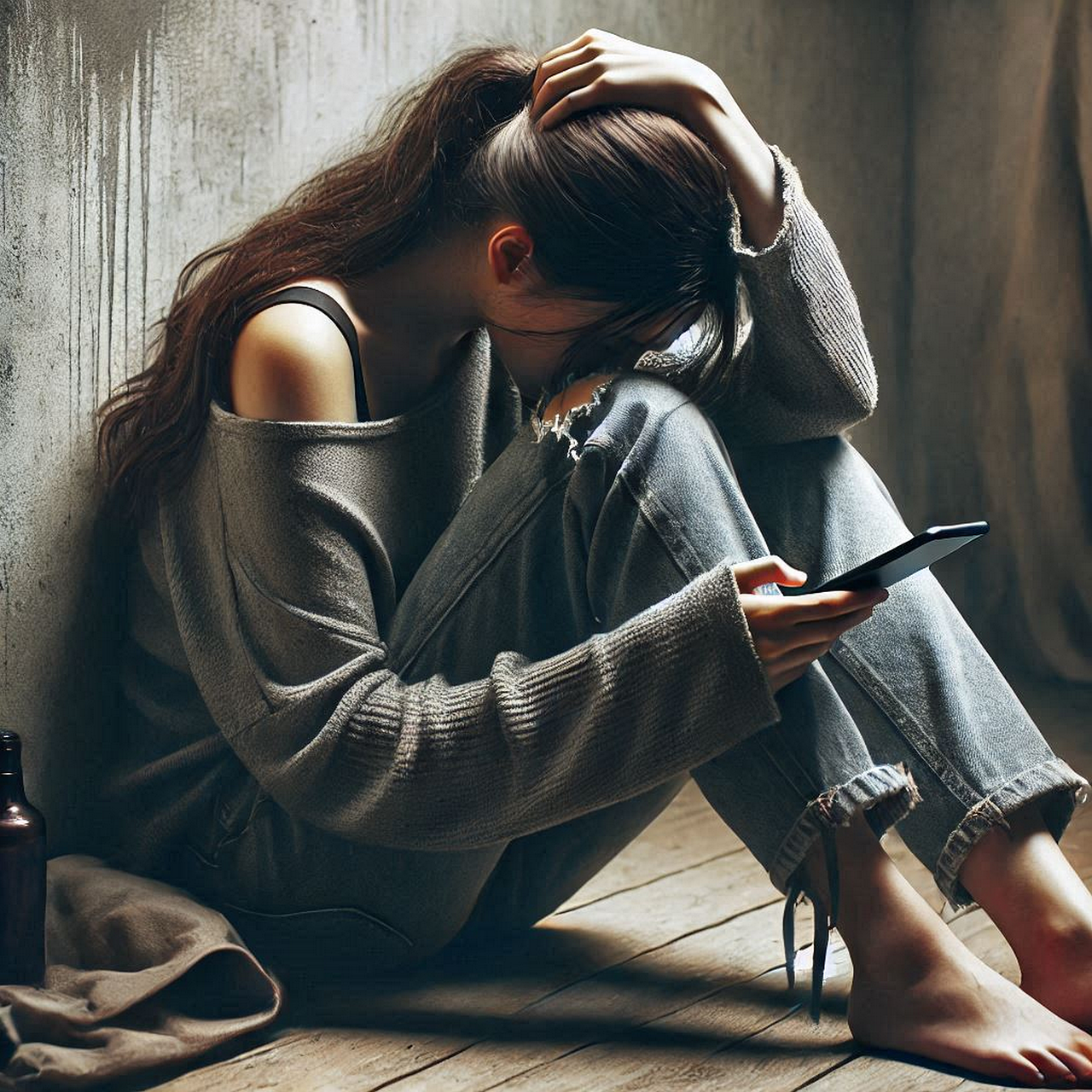 Download Girl, Sad, Depressed. Royalty-Free Stock Illustration Image ...