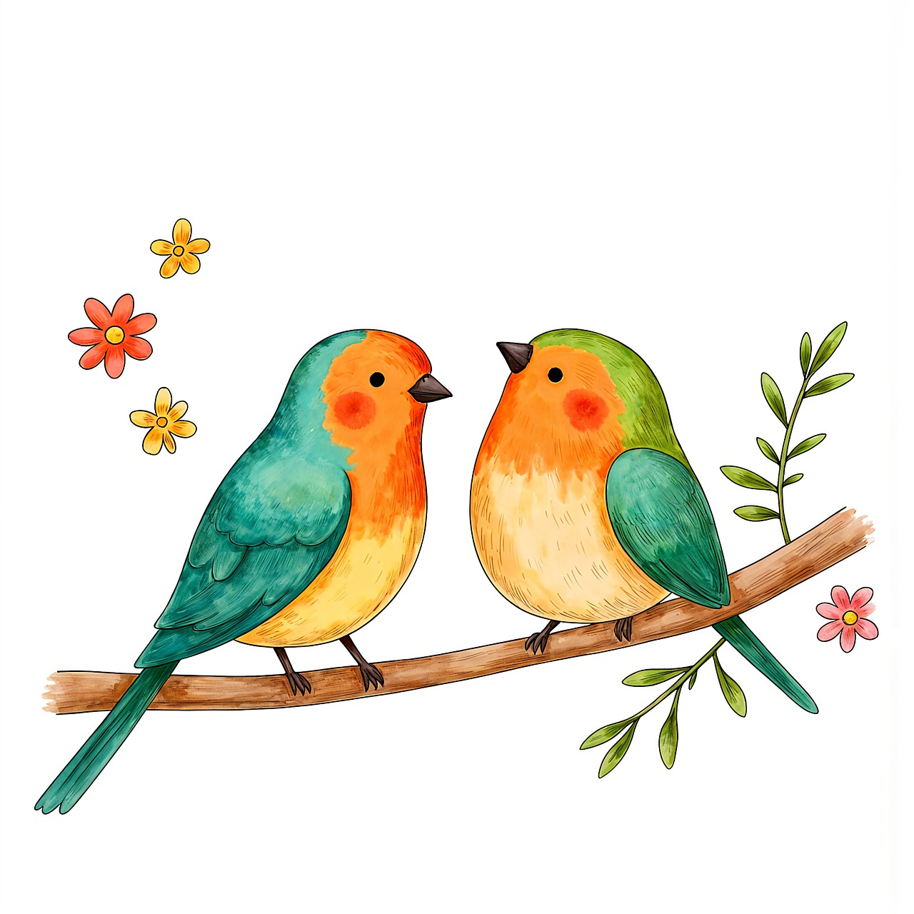 Download Birds, Cute, Adorable. Royalty-Free Stock Illustration Image ...