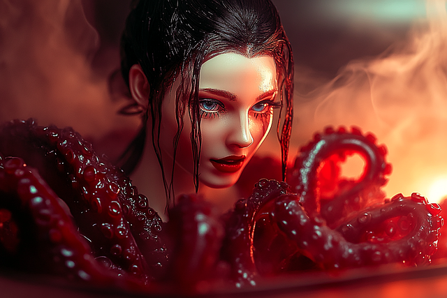 Download Woman, Octopus, Tentacles. Royalty-Free Stock Illustration ...