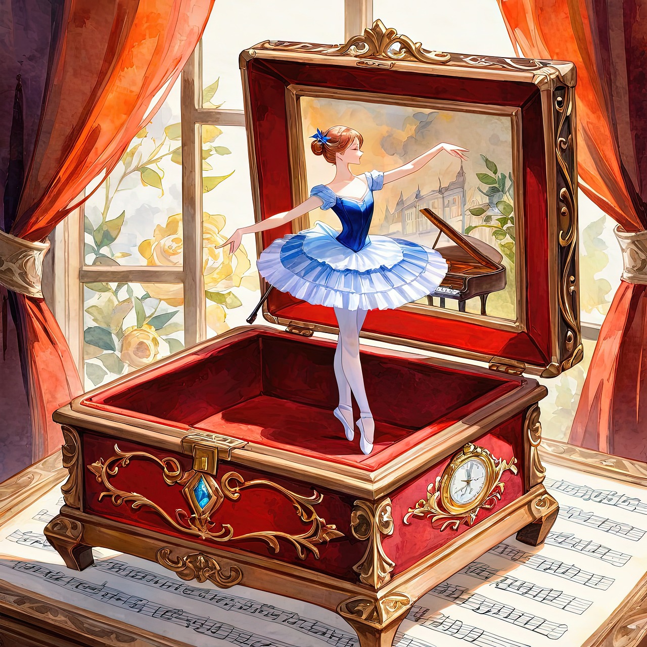 Download Music-Box, Ballerina, Vintage. Royalty-Free Stock Illustration ...