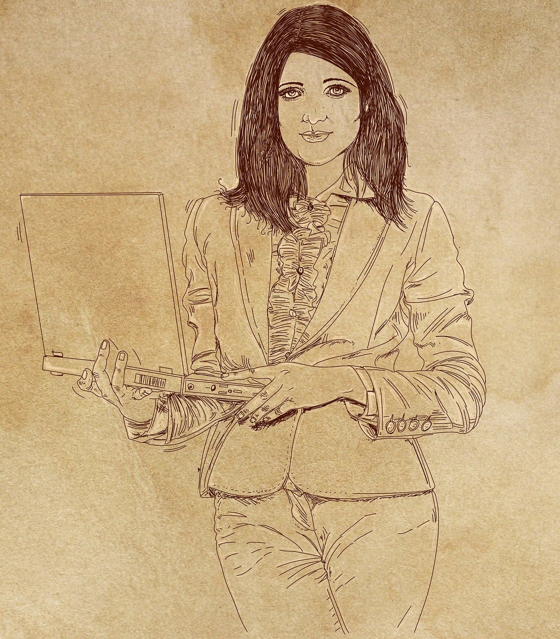 Download Woman, Laptop, Draeing. Royalty-Free Stock Illustration Image ...