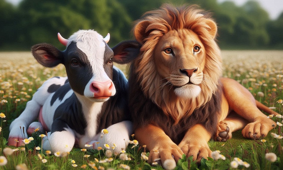 Download Lion, Calf, Cow. Royalty-Free Stock Illustration Image - Pixabay