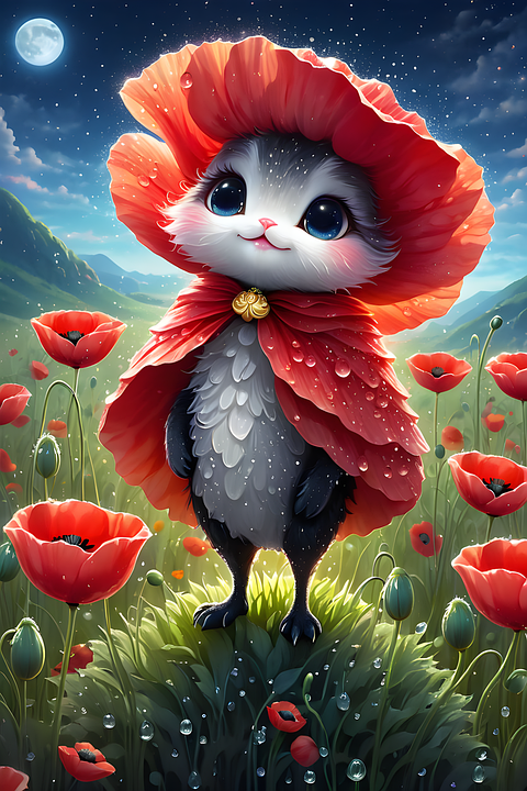 Download Poppy Flowers, Cute, Fantasy. Royalty-Free Stock Illustration ...