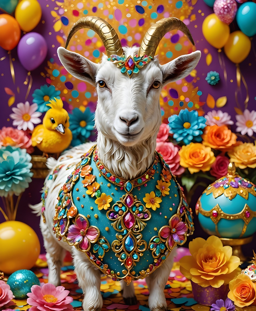 Download Goat, Festival, Flowers. Royalty-Free Stock Illustration Image ...