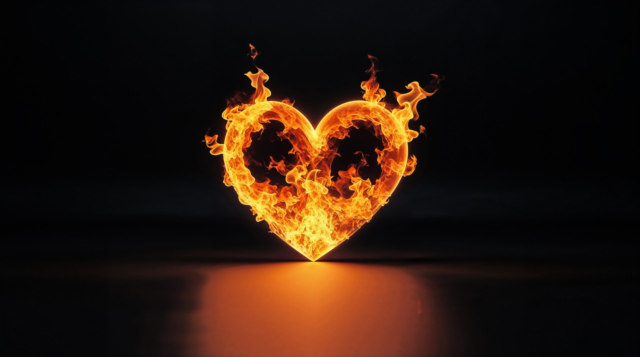 Download Valentine'S Day, Flaming Heart, Love. Royalty-Free Stock ...