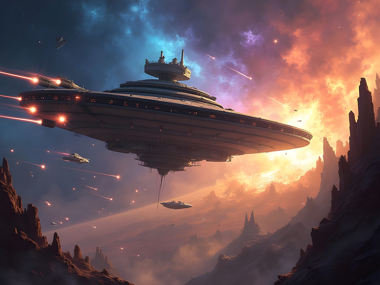 Download Ai Generated, Space Station, Explosion. Royalty-Free Stock ...