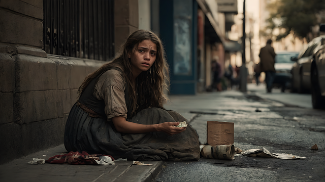 Download Ai Generated, Woman, Beggar. Royalty-Free Stock Illustration ...