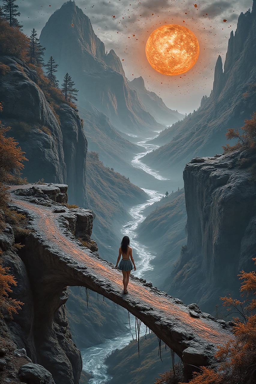 Download Ai Generated, Girl, Bridge. Royalty-Free Stock Illustration ...