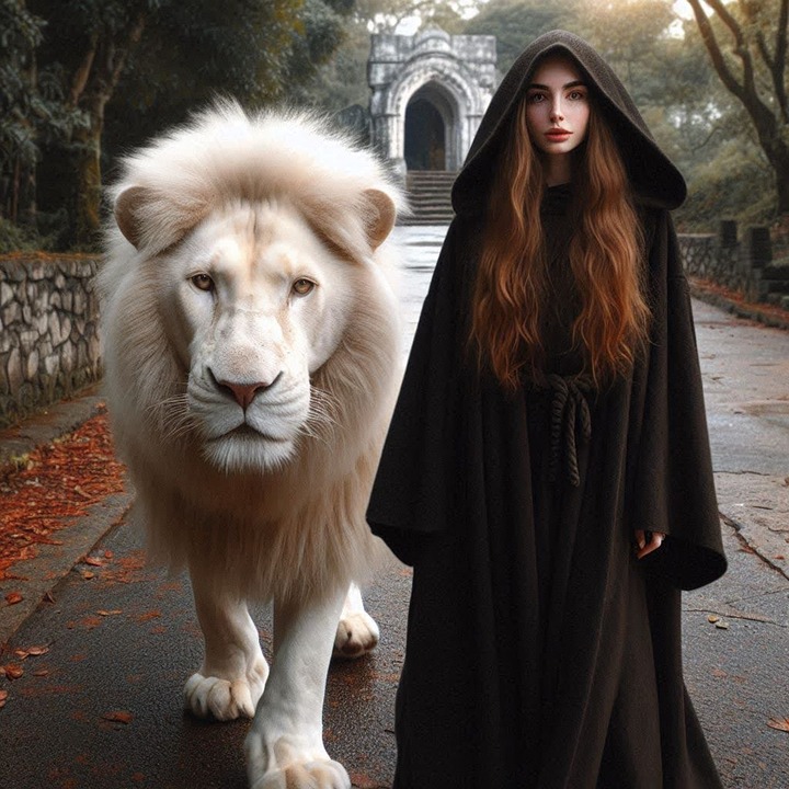 Download Woman, Portrait, Lion. Royalty-Free Stock Illustration Image ...