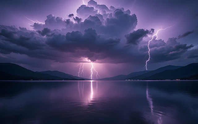 Download Landscape, Storm, Flash Of Lightning. Royalty-Free Stock ...