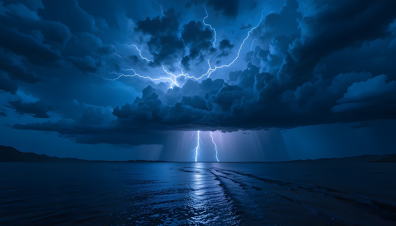 Download Landscape, Storm, Flash Of Lightning. Royalty-Free Stock ...