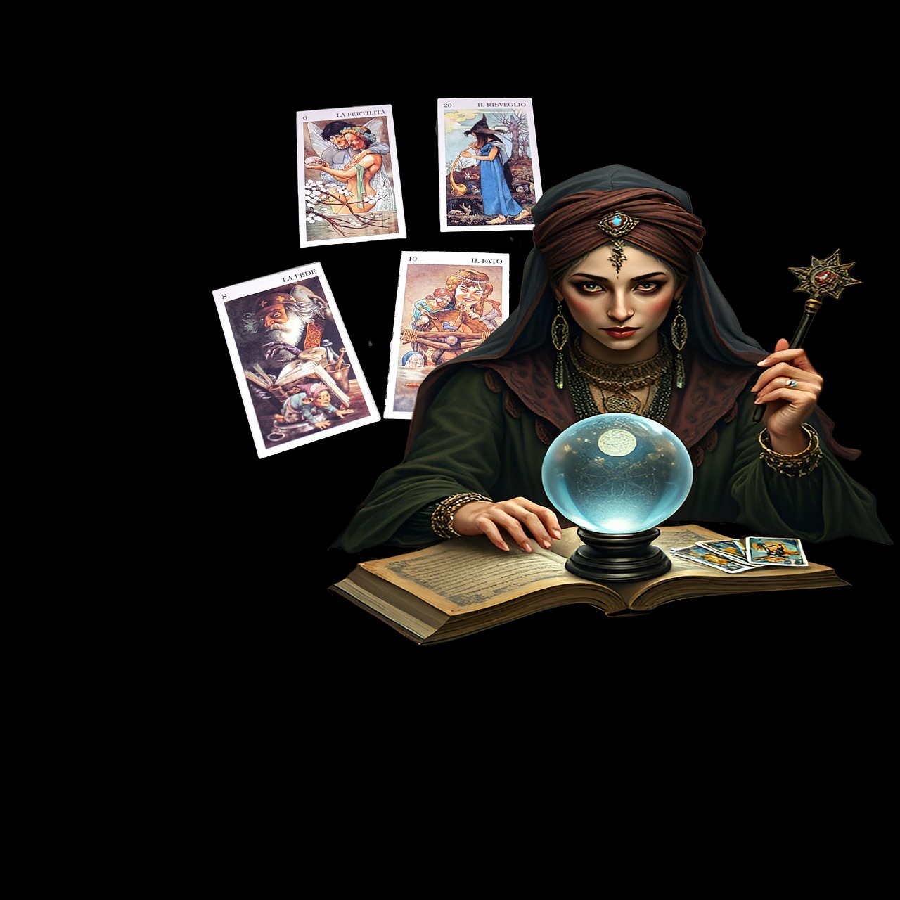 Download Tarot Cards, Gypsy, Psychic. Royalty-Free Stock Illustration ...