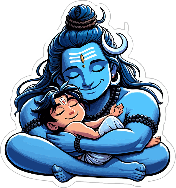 Download Blue Shiva Sticker, Lord Shiva Emoji, Blue Divider Sticker ...