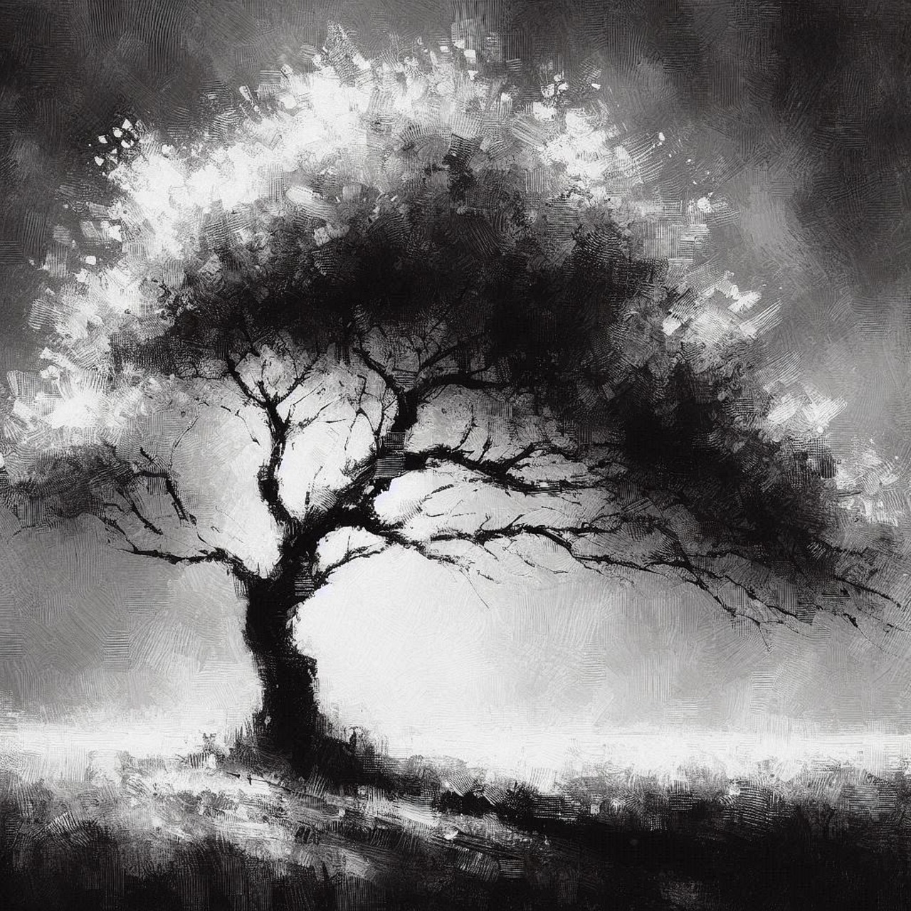 Download Painting, Tree, Blackwhite. Royalty-Free Stock Illustration ...