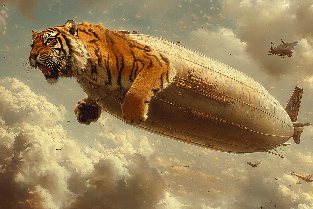 Download Tiger, Zeppelin, Blimp. Royalty-Free Stock Illustration Image ...