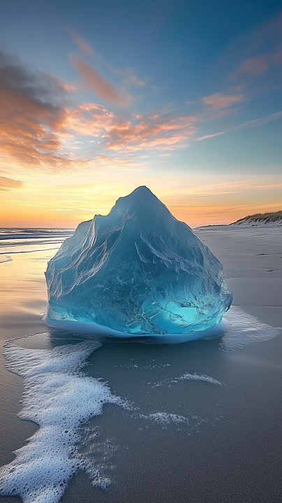Download Blue Ice Rock, Glowing Iceberg, Arctic Landscape. Royalty-Free ...