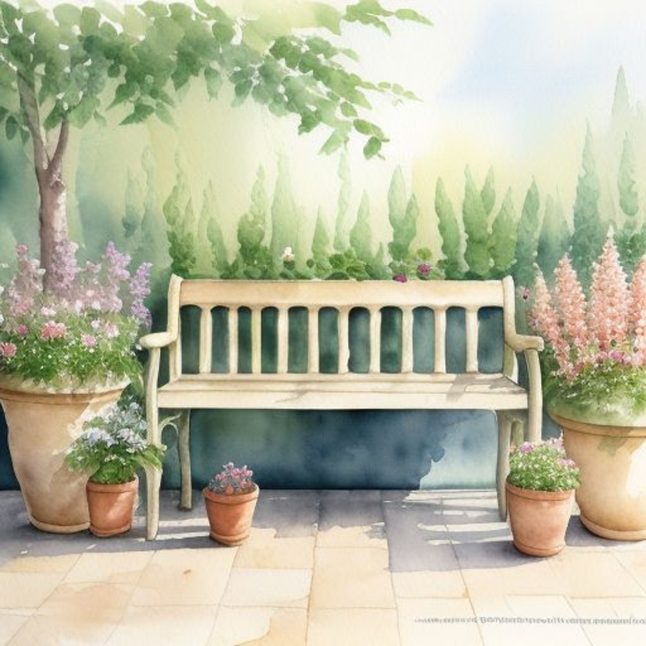 Download Plants, Bench, Greenery. Royalty-Free Stock Illustration Image ...