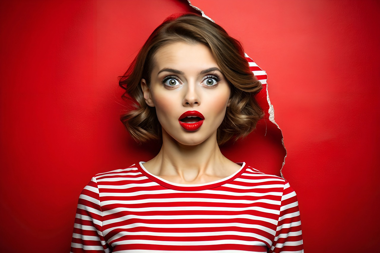 Download Shocked Woman, Torn-Paper Effect, Surreal Portrait. Royalty ...
