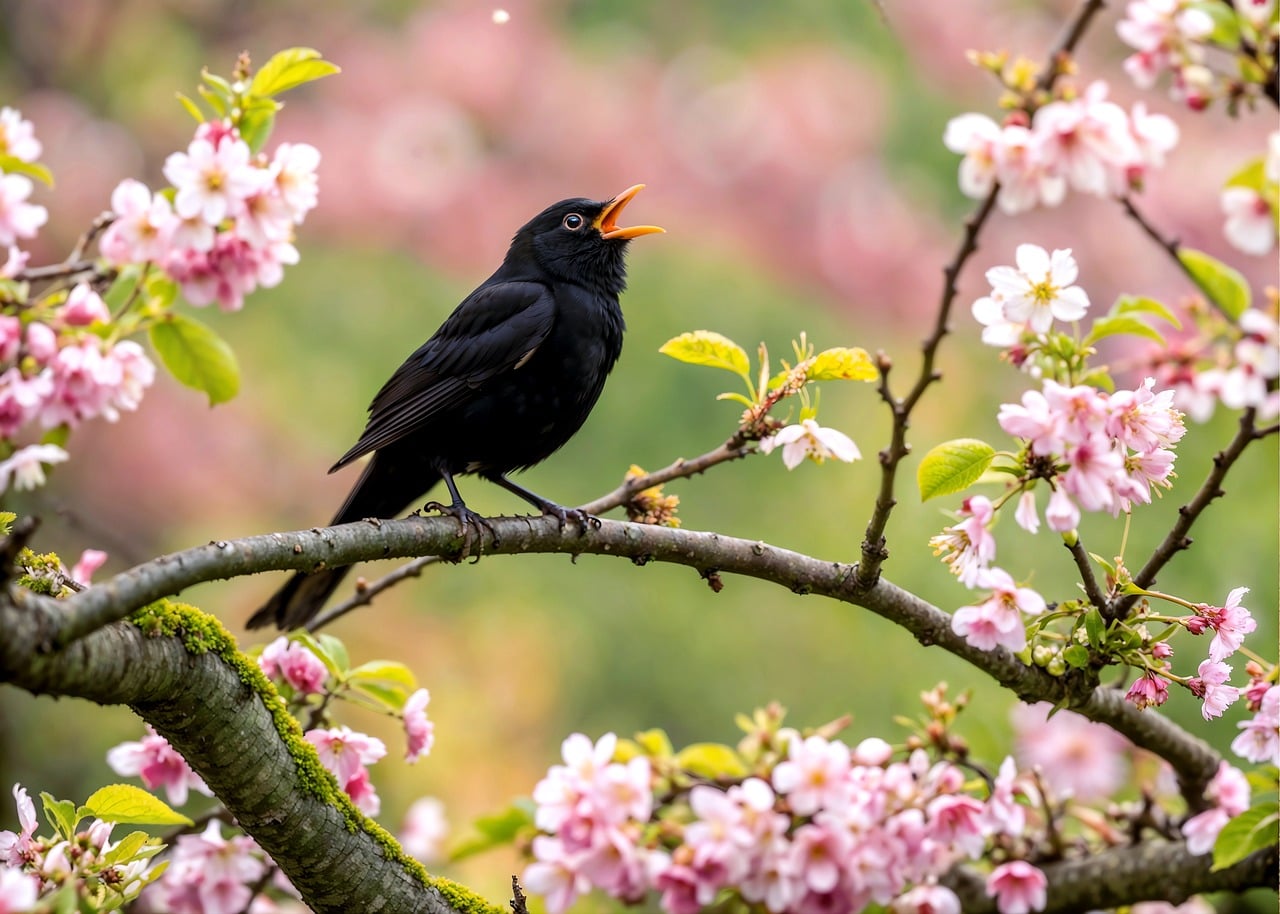 Download Blackbird, Spring, Songbird. Royalty-Free Stock Illustration ...
