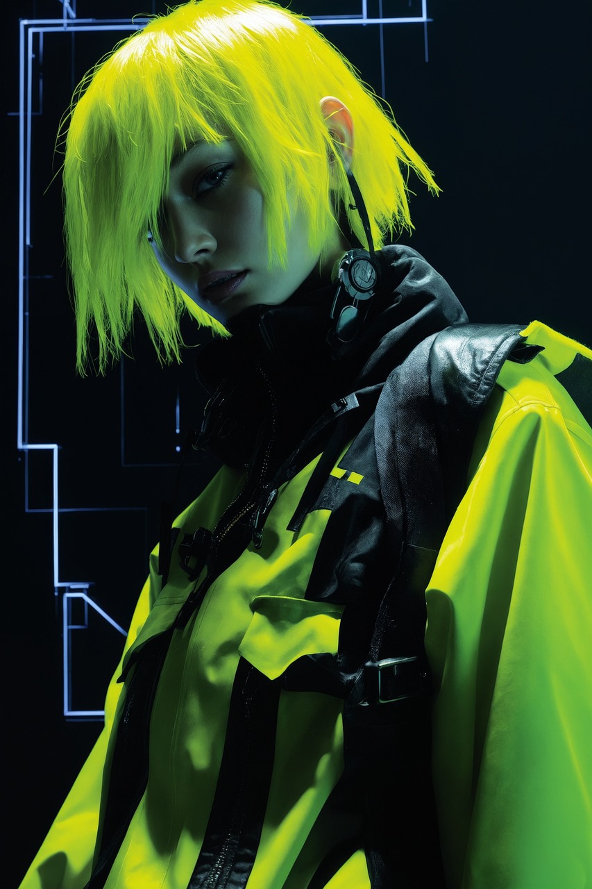 Download Futuristic, Yellow Hair, Neon. Royalty-Free Stock Illustration ...