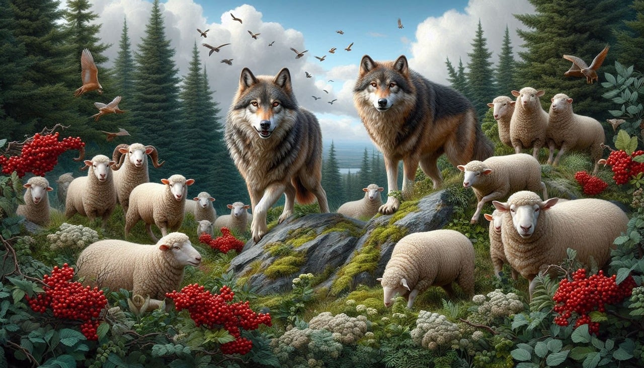 Download Ferocious, Wolves, Sheep. Royalty-Free Stock Illustration ...