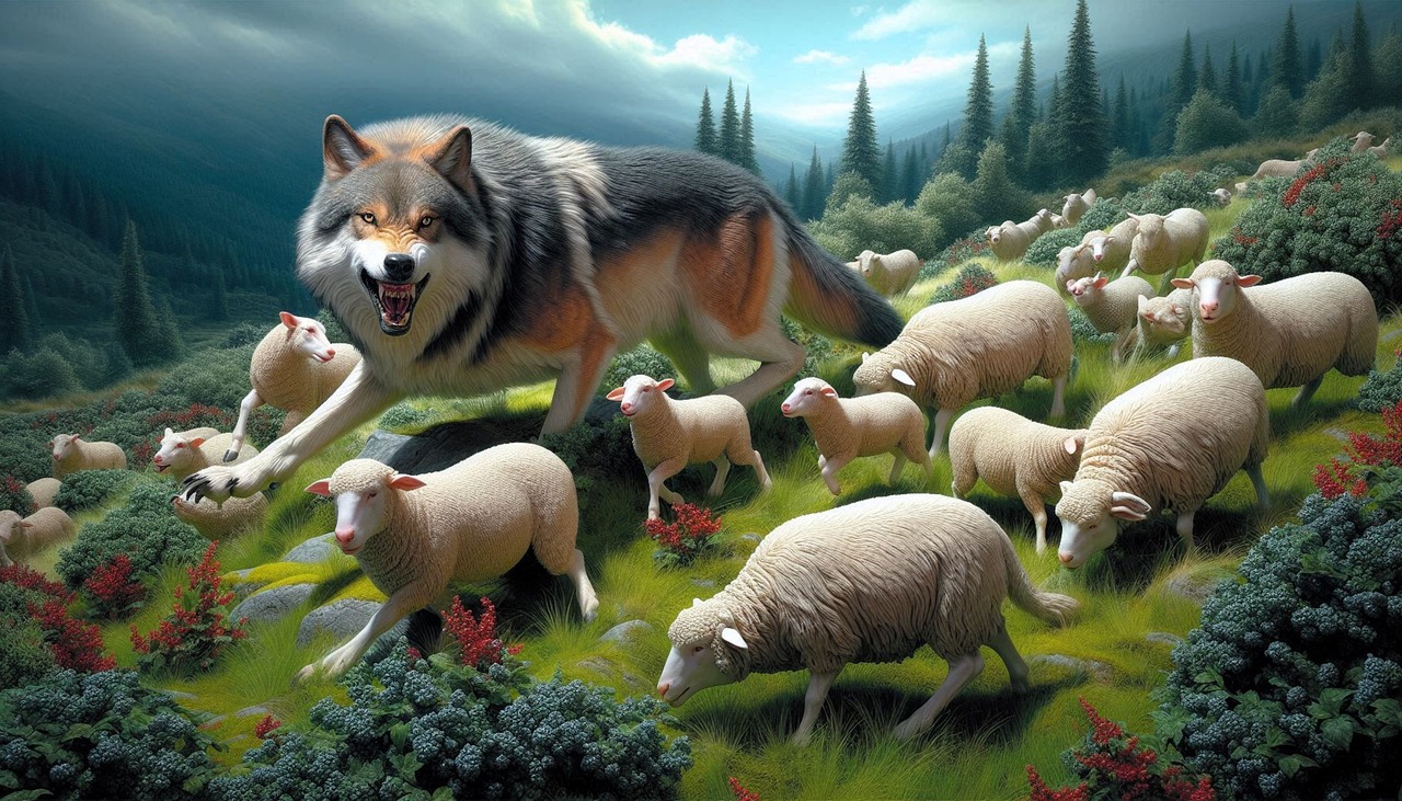 Download Ferocious, Wolves, Sheep. Royalty-Free Stock Illustration ...