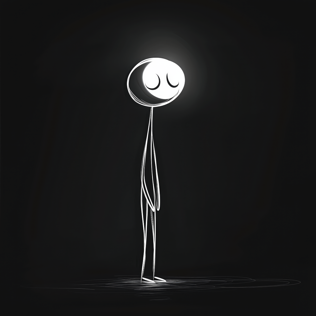 Download Stick Figure, Minimalist Art, Glowing Character. Royalty-Free ...