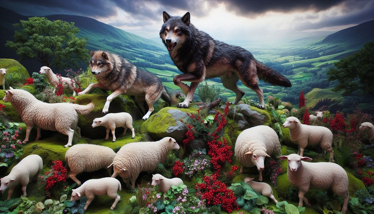 Download Ferocious, Wolves, Sheep. Royalty-Free Stock Illustration ...