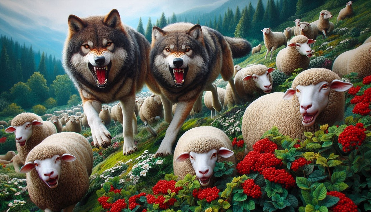 Download Ferocious, Wolves, Sheep. Royalty-Free Stock Illustration ...