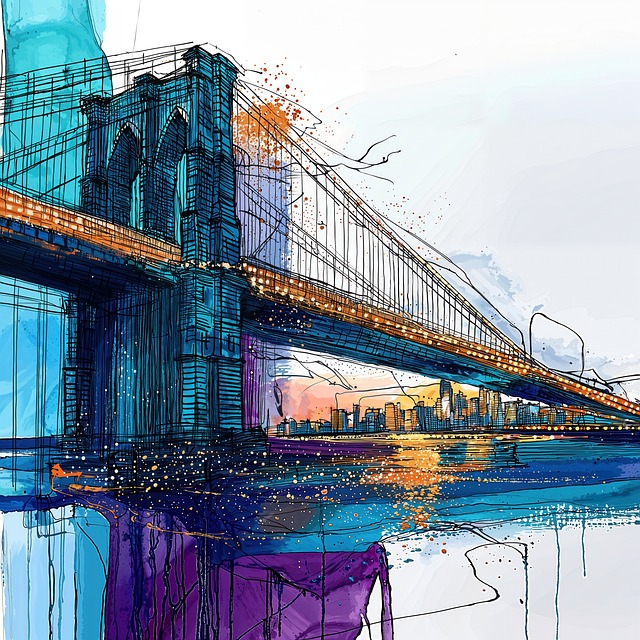 Download Brooklyn Bridge, Art, Abstract. Royalty-Free Stock ...