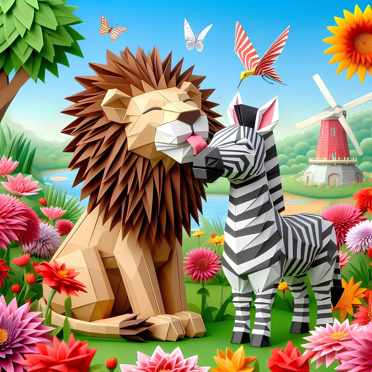 Download Lion, Zebra, Couple. Royalty-Free Stock Illustration Image ...
