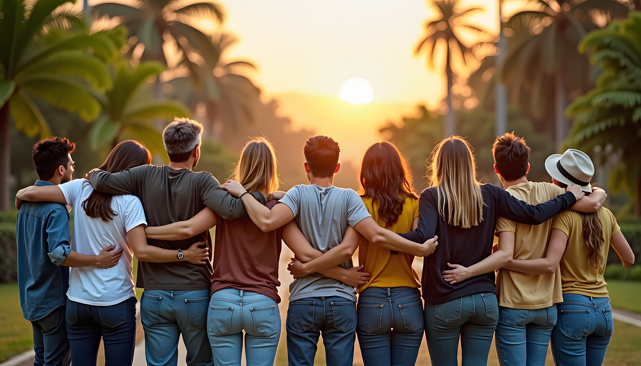 Download Friends, Sunset, Sunrise. Royalty-Free Stock Illustration ...