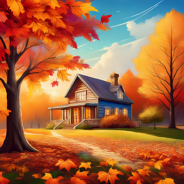 Download Ai Generated, House, Autumn. Royalty-Free Stock Illustration ...