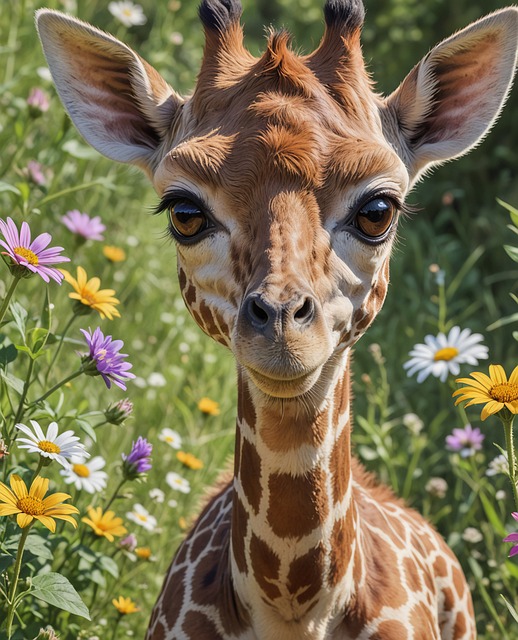 Download Ai Generated, Giraffe, Spring. Royalty-Free Stock Illustration ...
