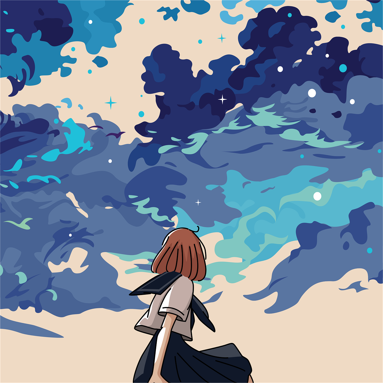 Mulher Anime Céu - Gráfico vetorial grátis no Pixabay