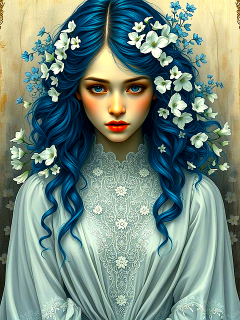 Download Beautiful, Girl, Blue. Royalty-Free Stock Illustration Image ...