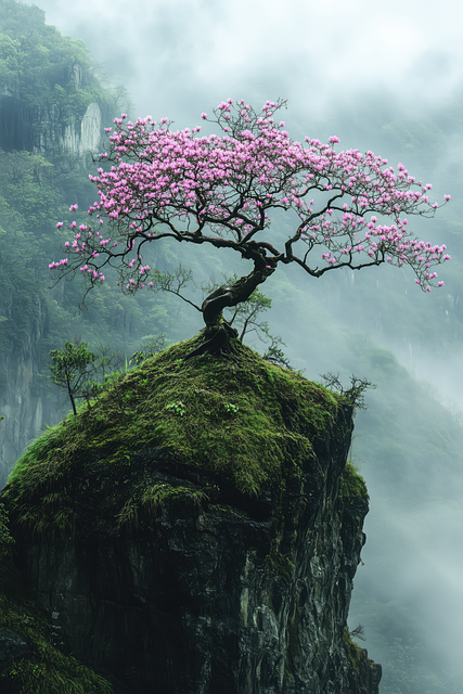 Download Cherry Blossom, Sakura Tree, Cliff. Royalty-Free Stock ...