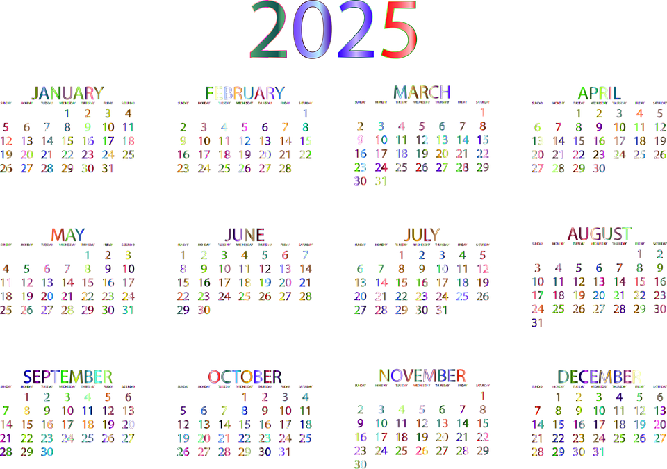 Download Calendar, 2025, Date. Royalty-Free Vector Graphic - Pixabay