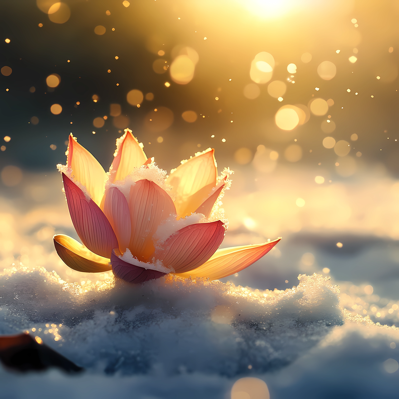 Download Lotus Flower, Snow, Sunny. Royalty-Free Stock Illustration ...