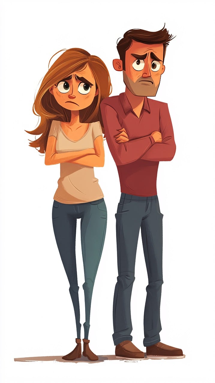 Download Couple, Cartoon, Worried. Royalty-Free Stock Illustration ...