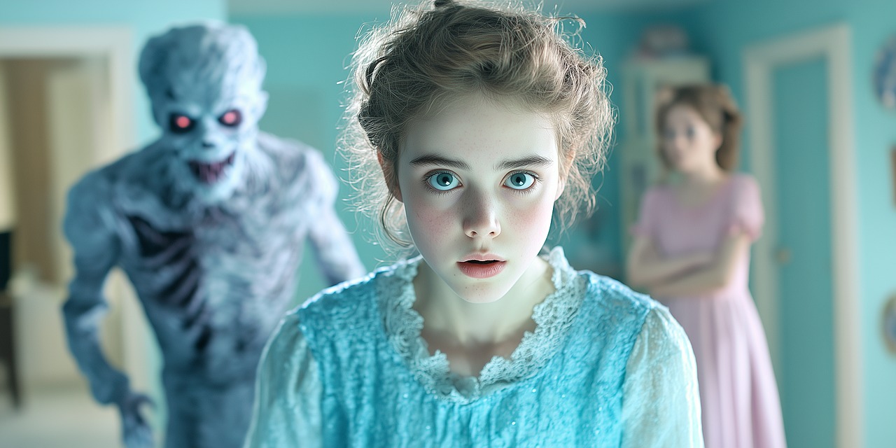 Download Girl, Fear, Creature. Royalty-Free Stock Illustration Image ...
