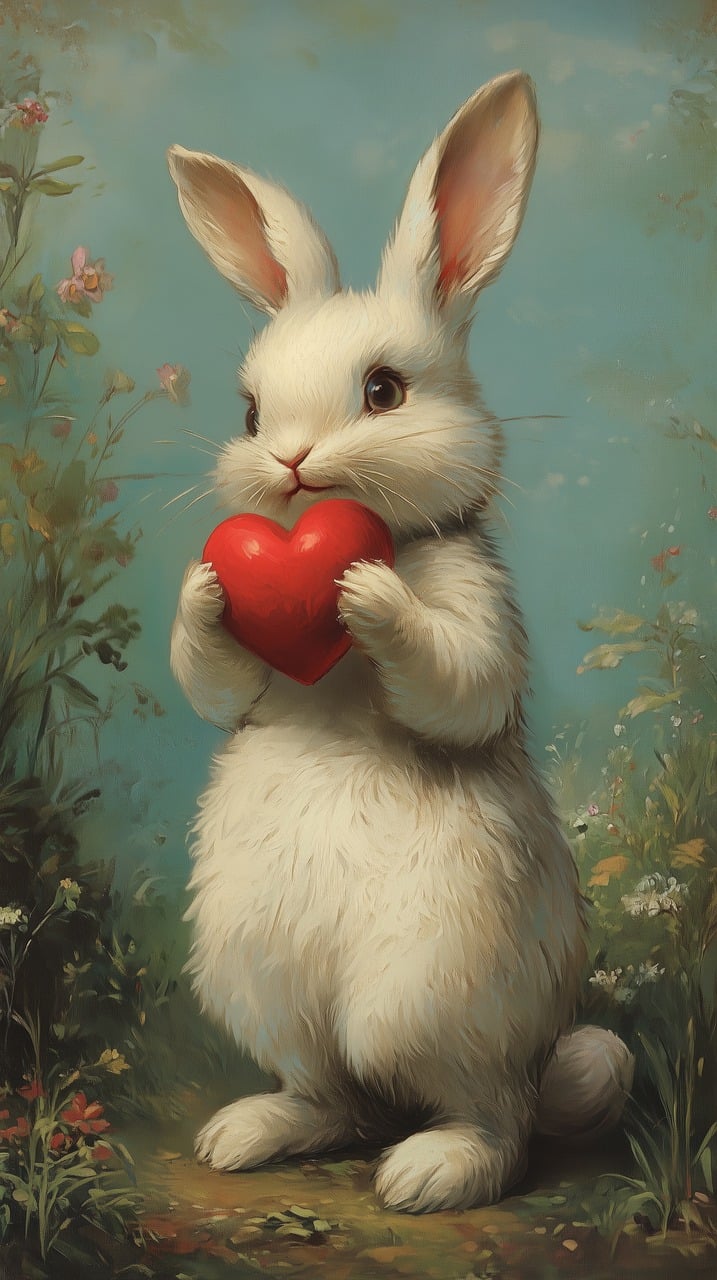 Download Easter Bunny, Heart, Vintage. Royalty-Free Stock Illustration ...