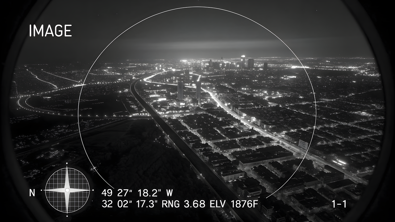 Download Night Vision, City, Black-And-White. Royalty-Free Stock ...