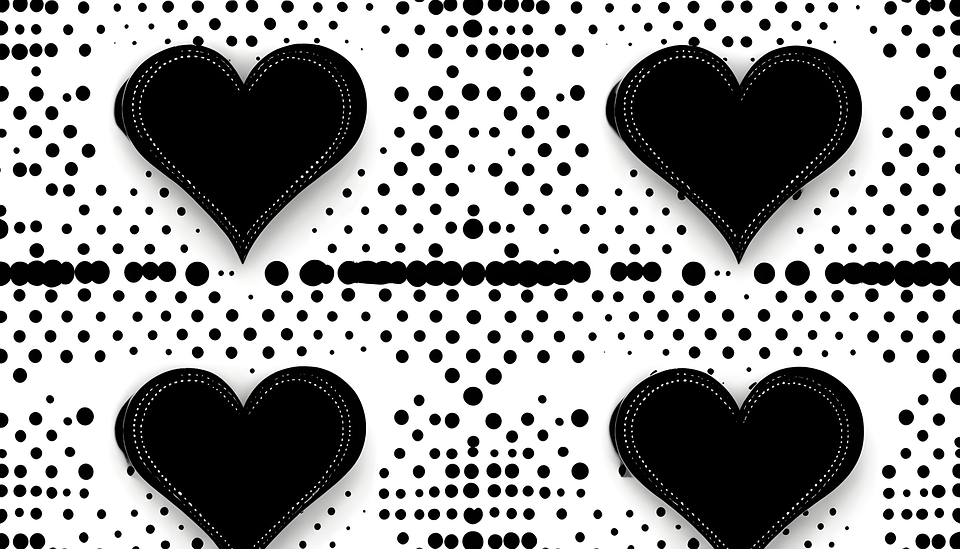 Download Black And White, Hearts, Pattern. Royalty-Free Stock ...