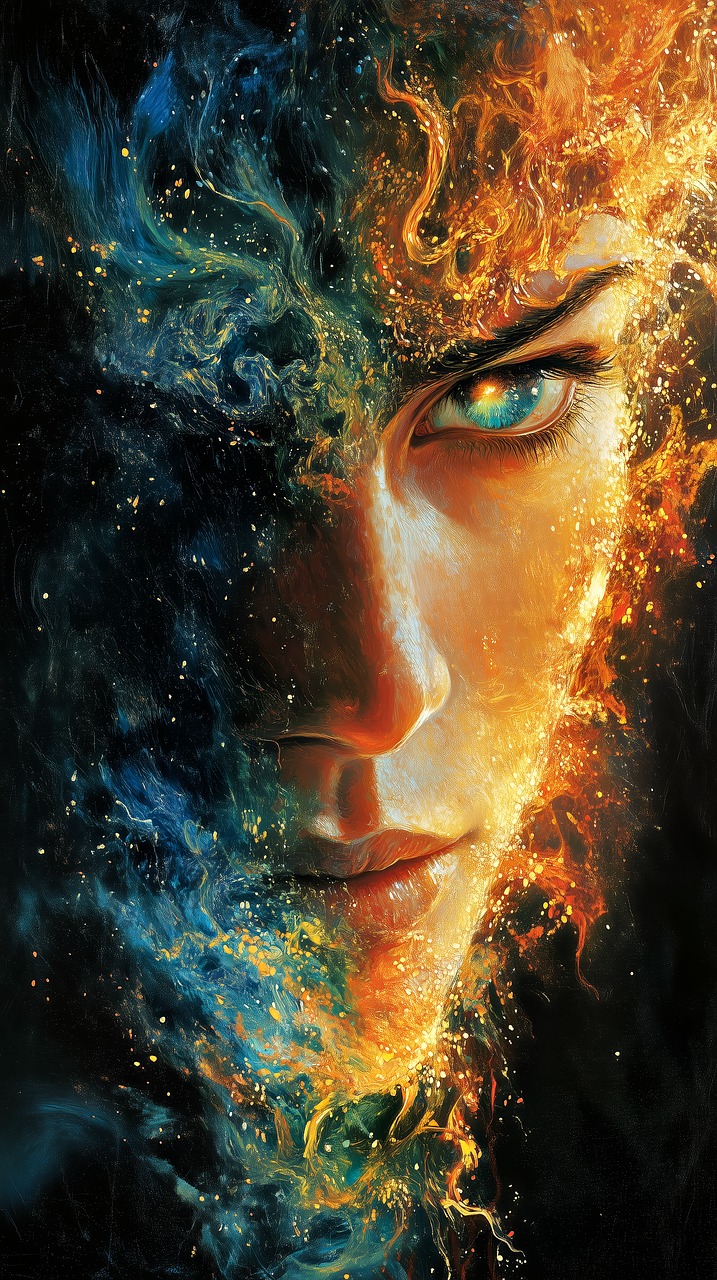 Download Portrait, Fire, Water. Royalty-Free Stock Illustration Image ...