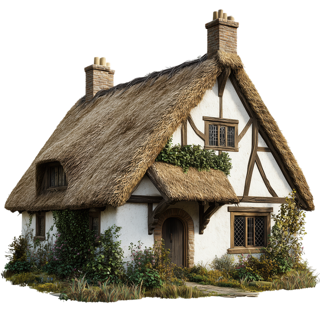 Download Thatched Roof Cottage, Medieval Fantasy House, Timber Frame ...