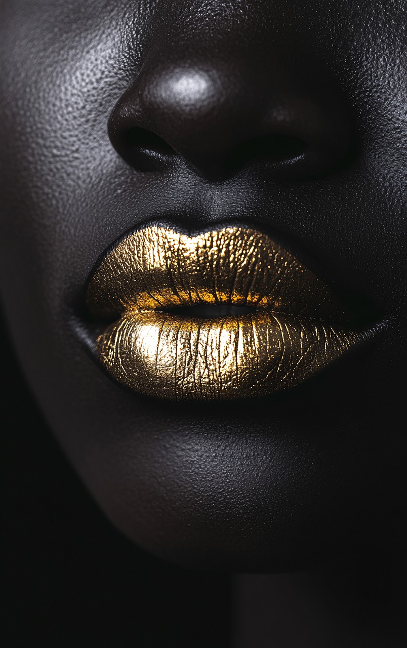 Download Ai Generated, Lips, Gold. Royalty-Free Stock Illustration ...