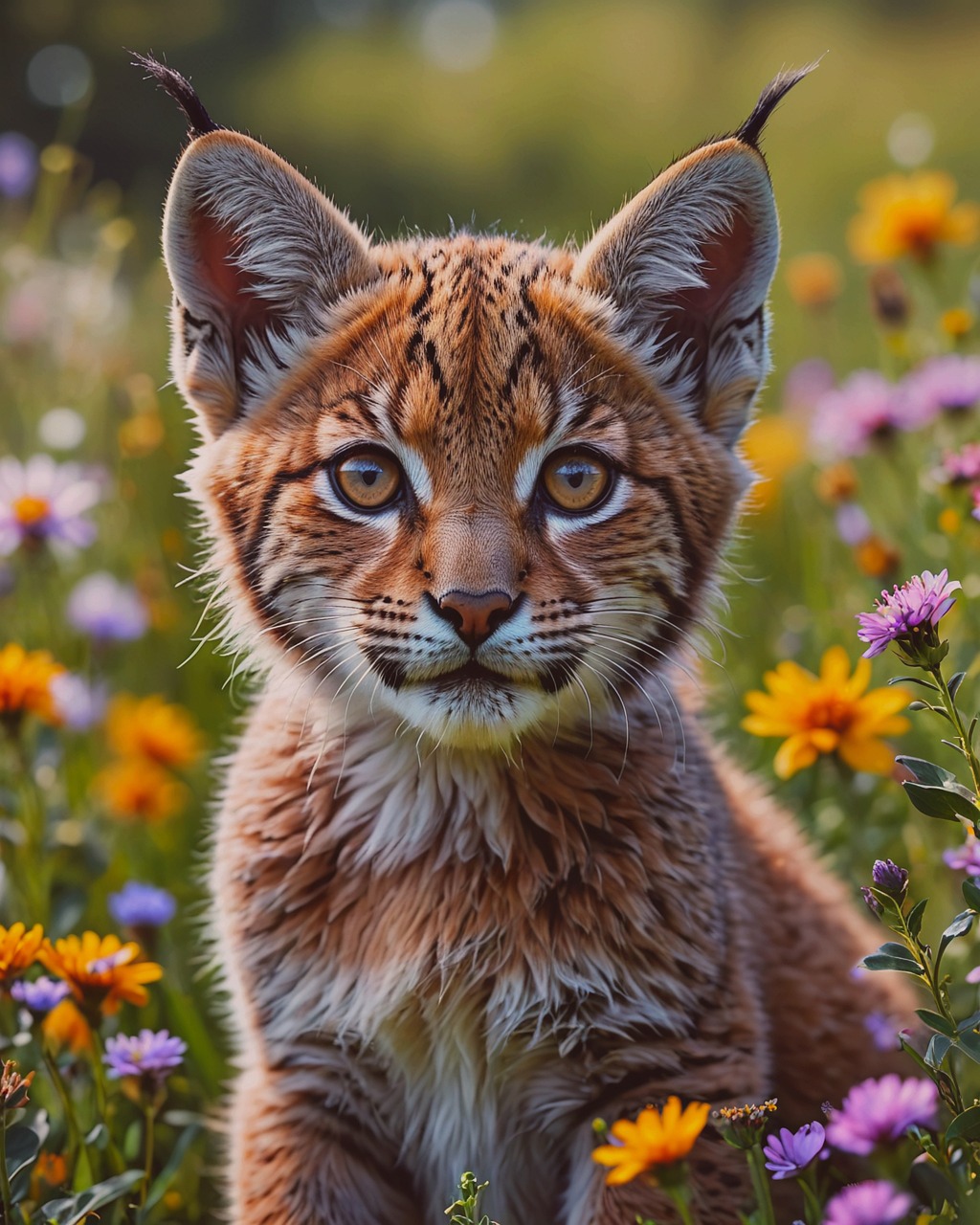 Ai Dihasilkan Lynx Bunga-Bunga - Gambar gratis di Pixabay
