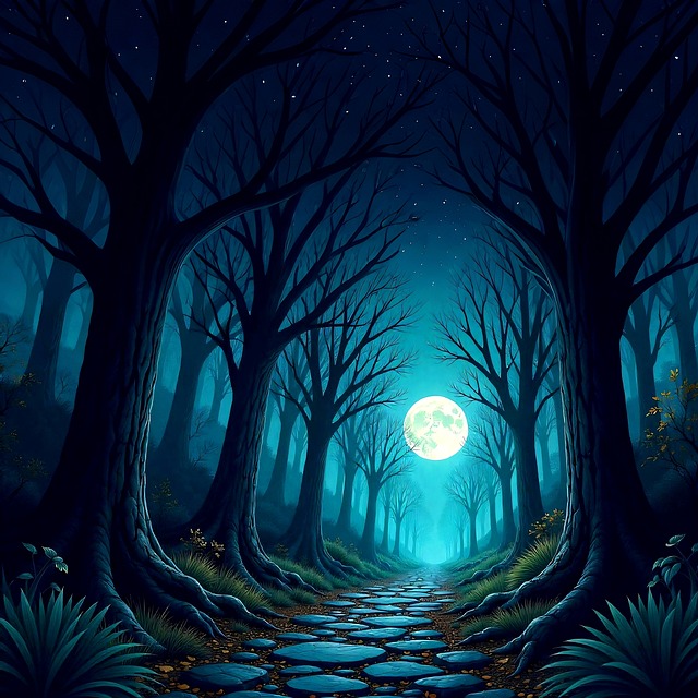 Download Forest, Moon, Path. Royalty-Free Stock Illustration Image ...