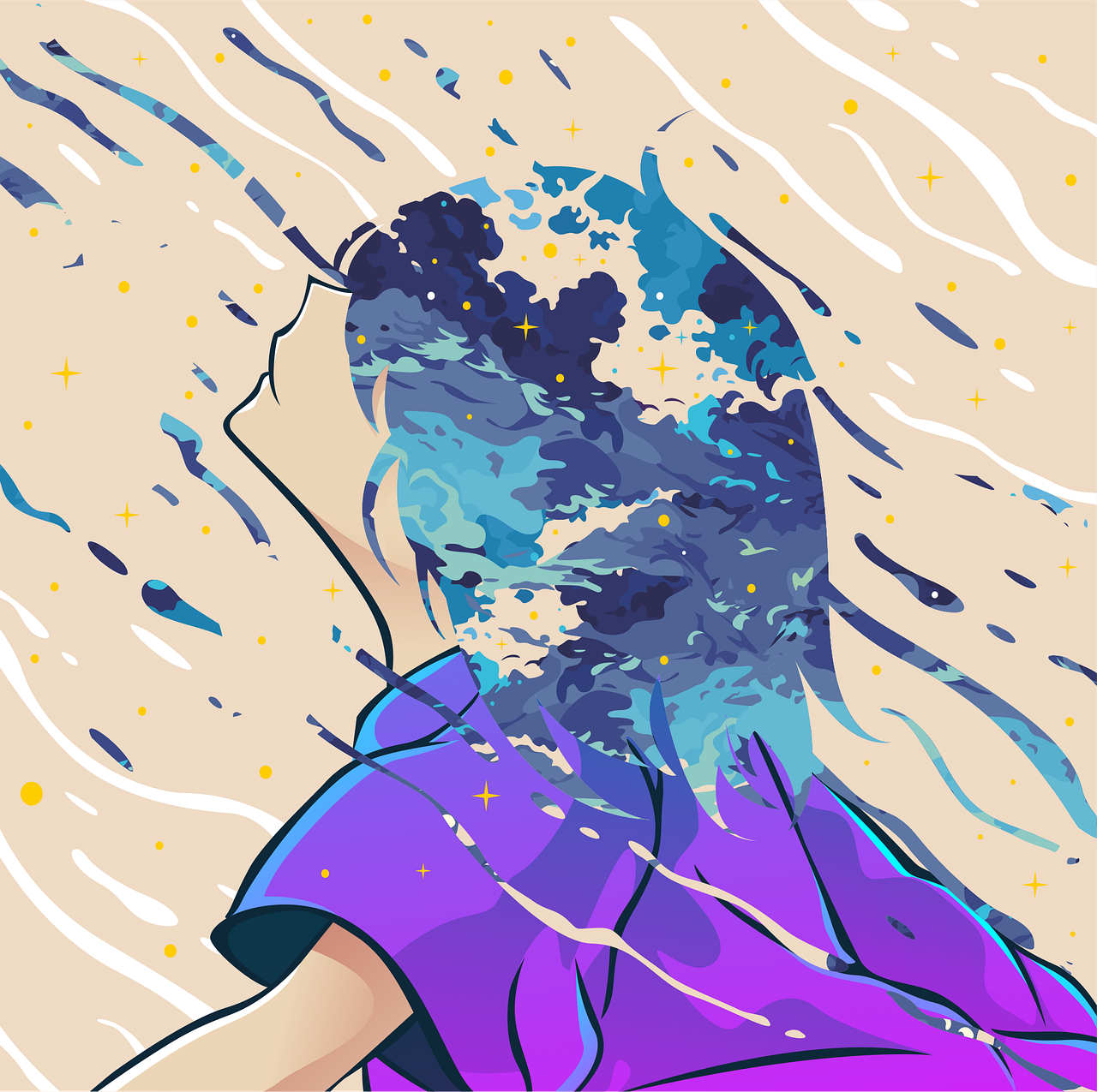 Mujer Anime Nube - Gráficos vectoriales gratis en Pixabay